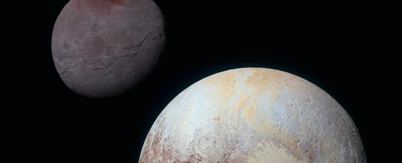 Pluto s largest moon charon is about half the size of pluto s diameter ...